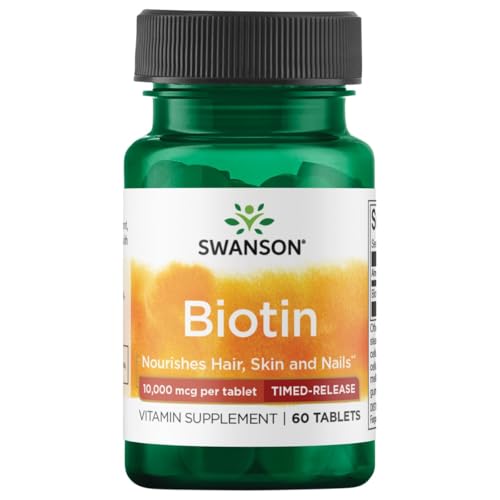 Swanson Biotin 10000 mcg tablets for healthy hair