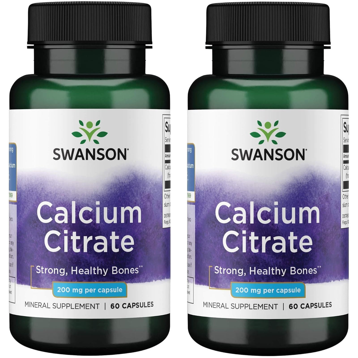 Swanson calcium citrate capsules for bone health