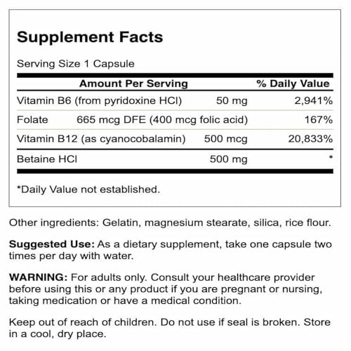 Swanson capsules for healthy homocysteine levels