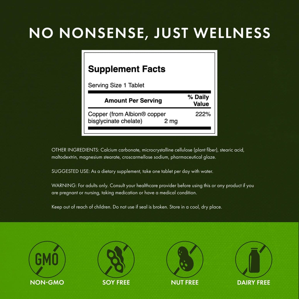 Swanson copper for overall wellness