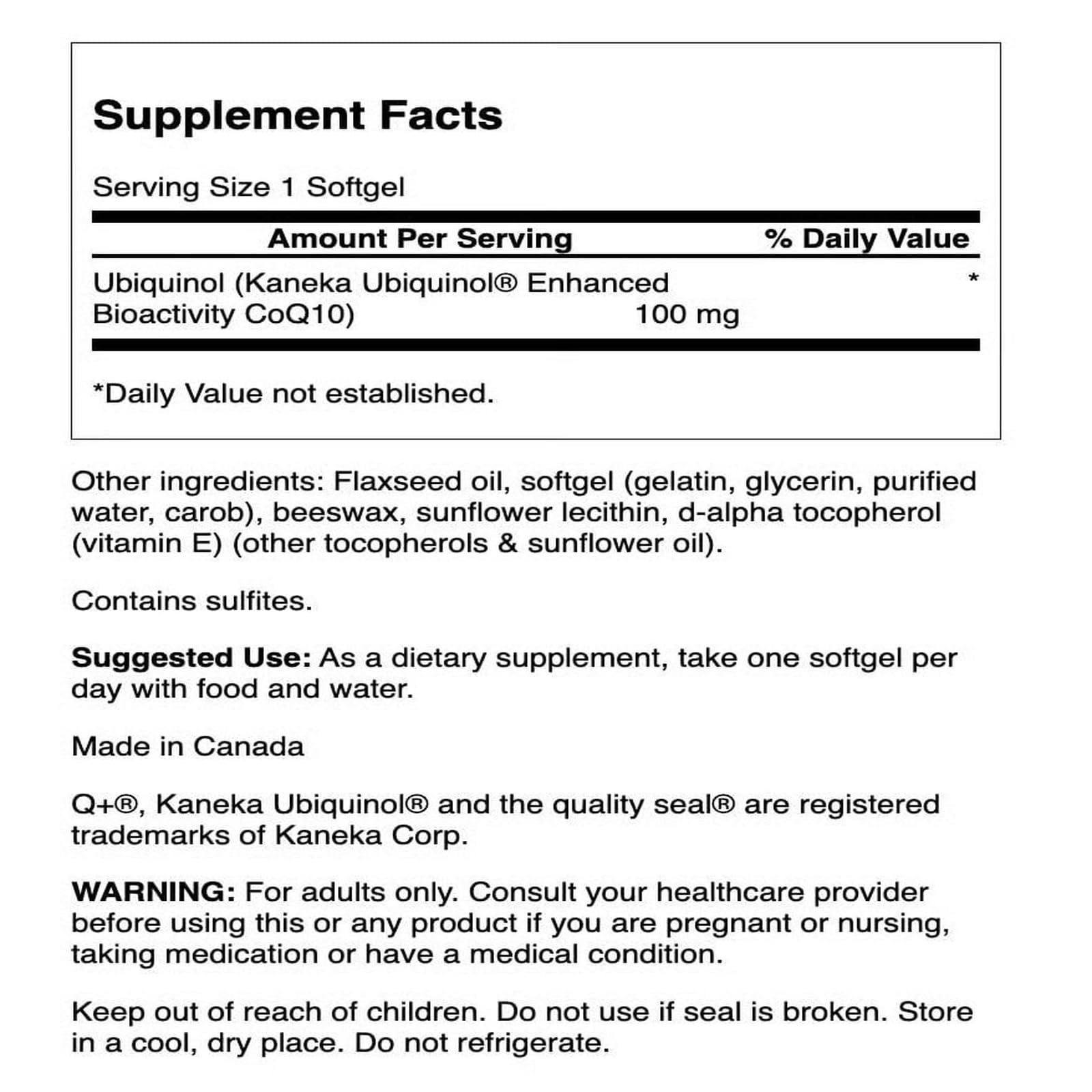 Swanson coq10 softgels for energy