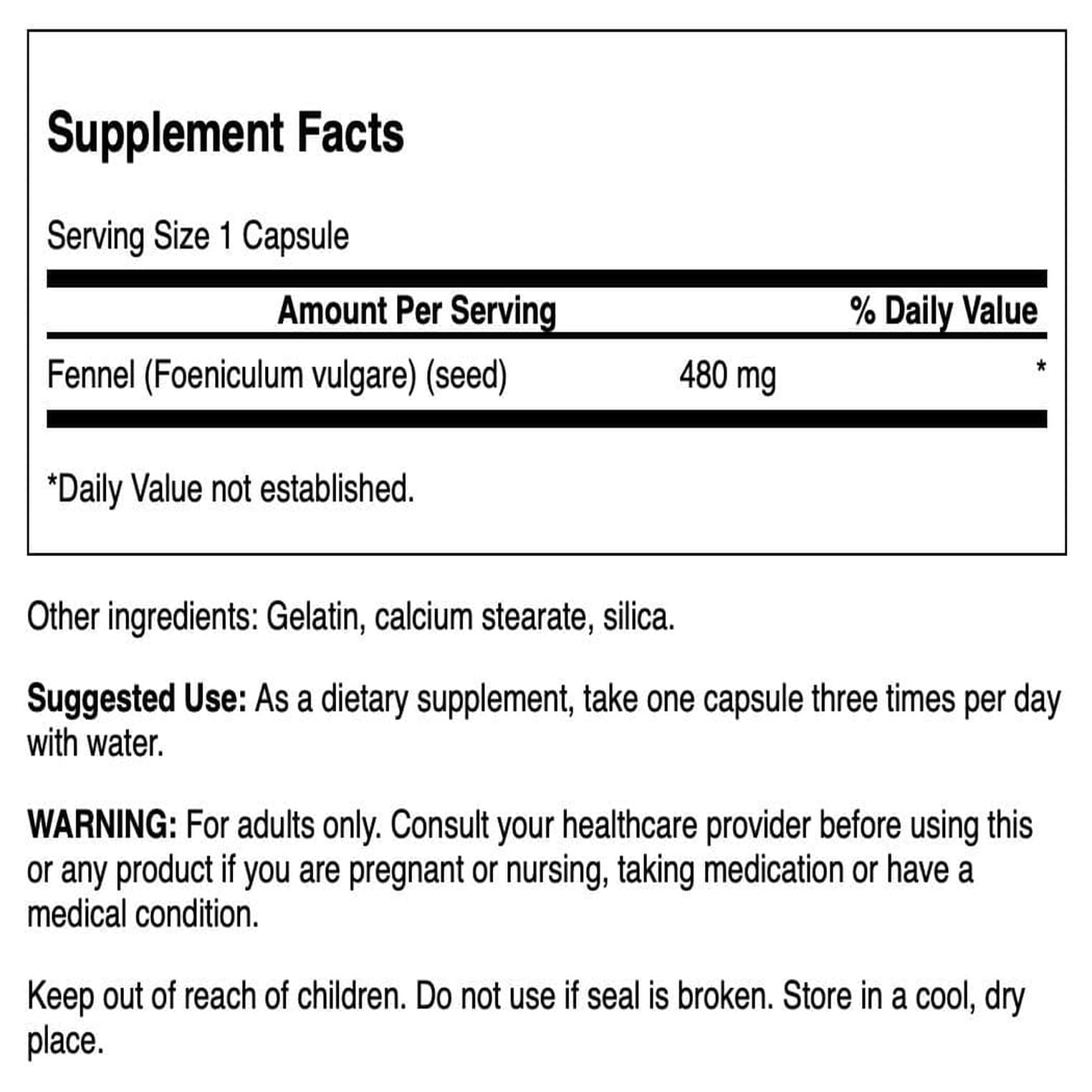 Swanson Fennel for healthy digestion