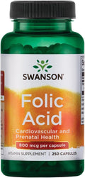 Swanson folic acid 800 mcg capsules