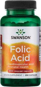 Swanson folic acid 800 mcg capsules