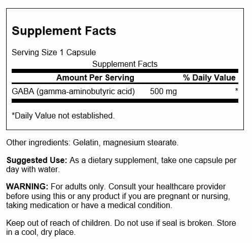 Swanson Gaba capsules for relaxation
