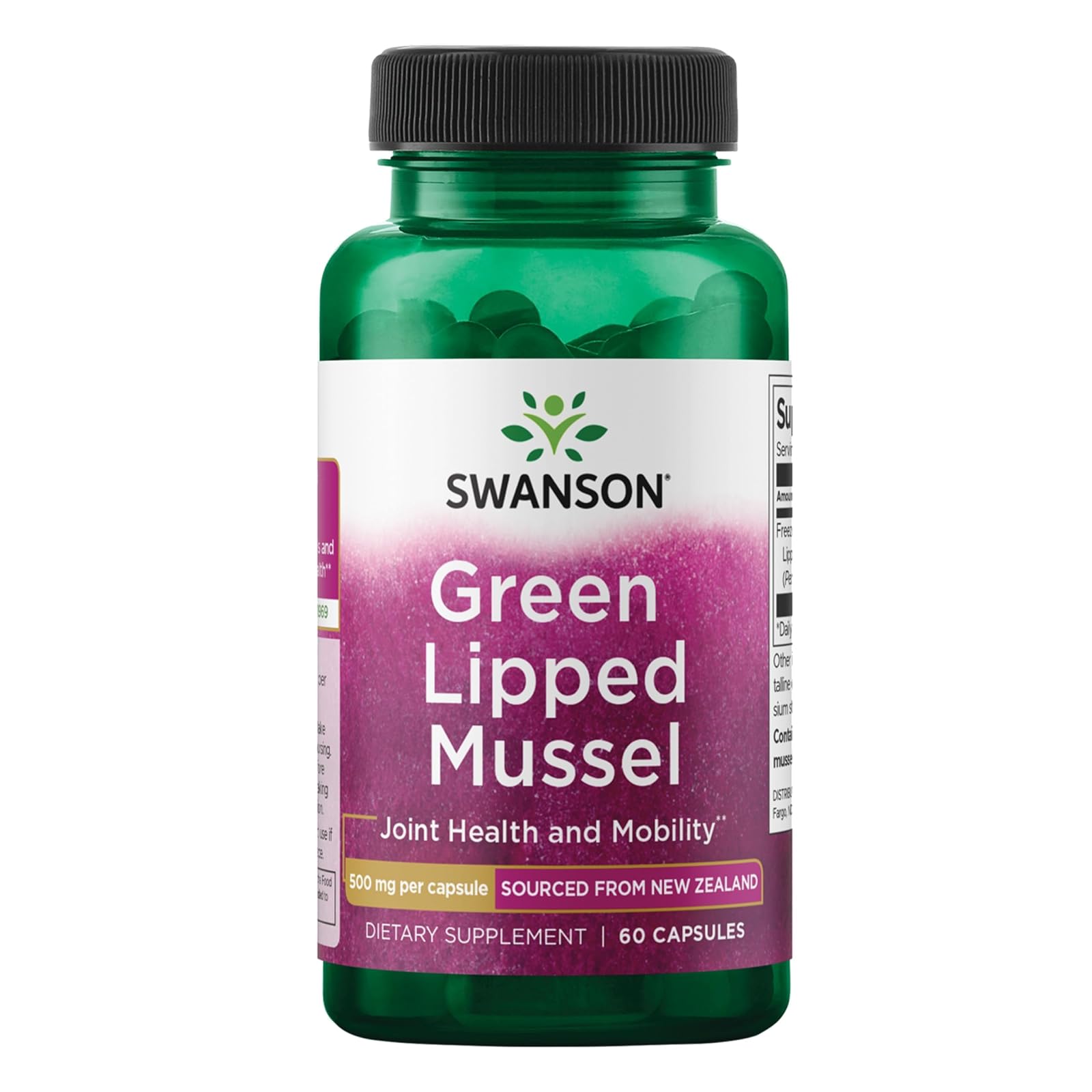 Swanson Green Lipped Mussel capsules for joint health