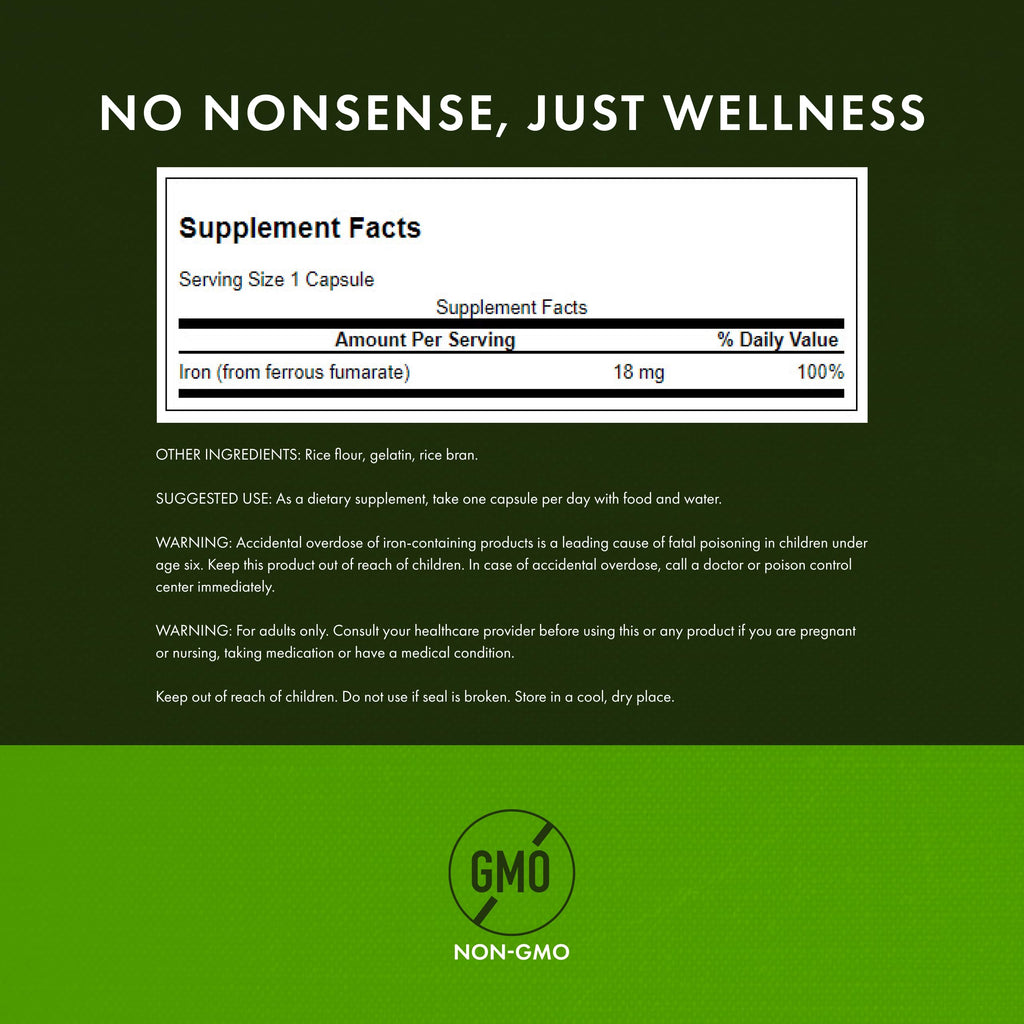 Swanson iron for healthy blood levels
