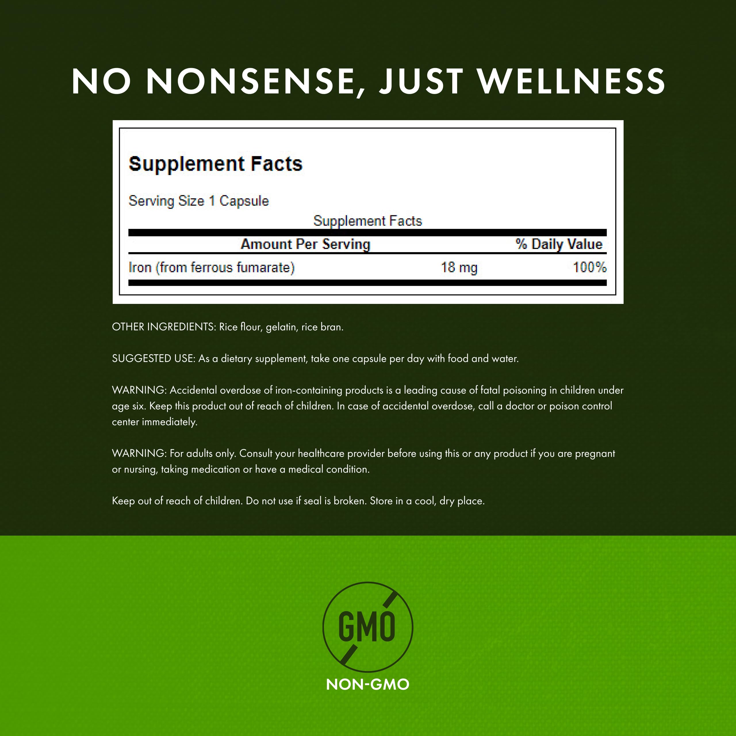 Swanson iron for healthy blood levels