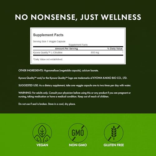 Swanson L-Citrulline capsules for daily vitality