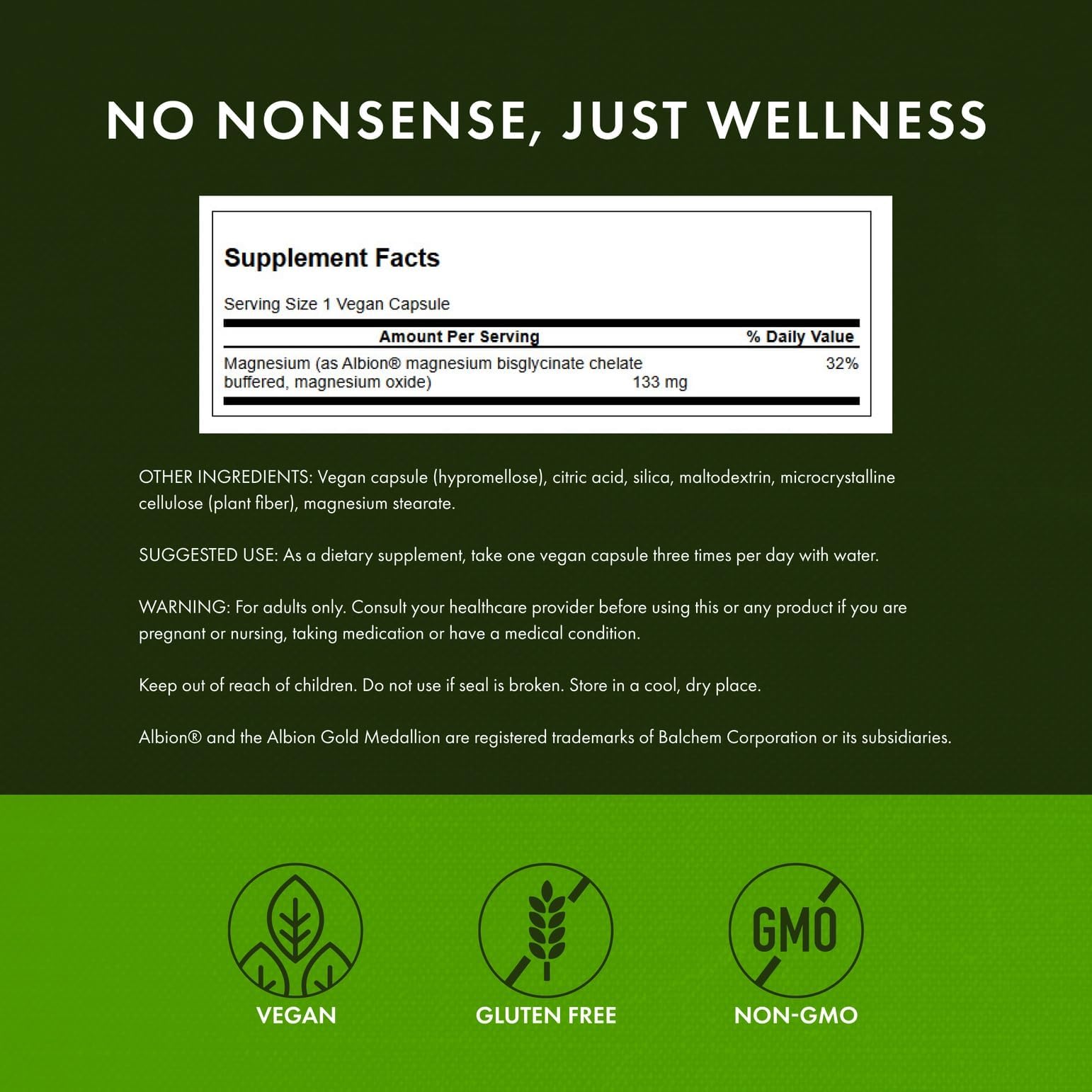 Swanson magnesium bisglycinate for muscle support