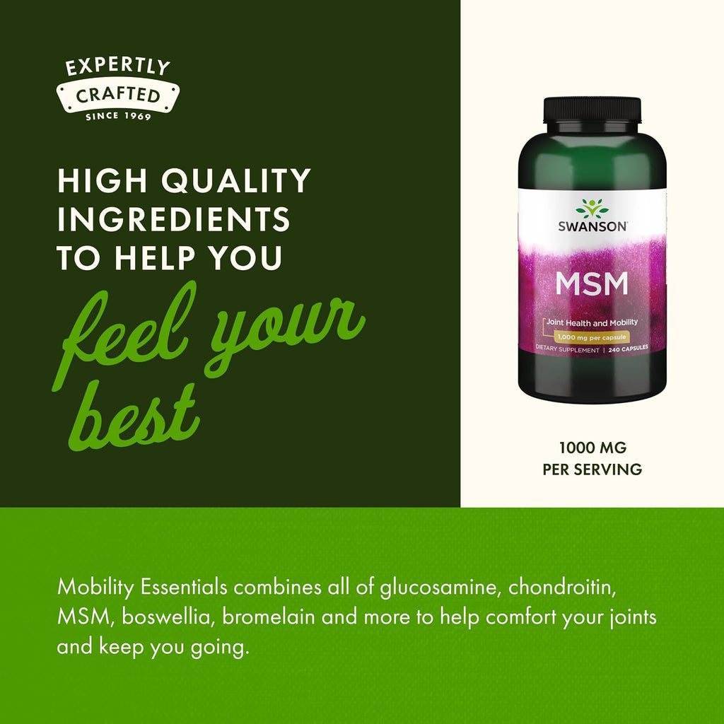 Swanson MSM for improved mobility and flexibility