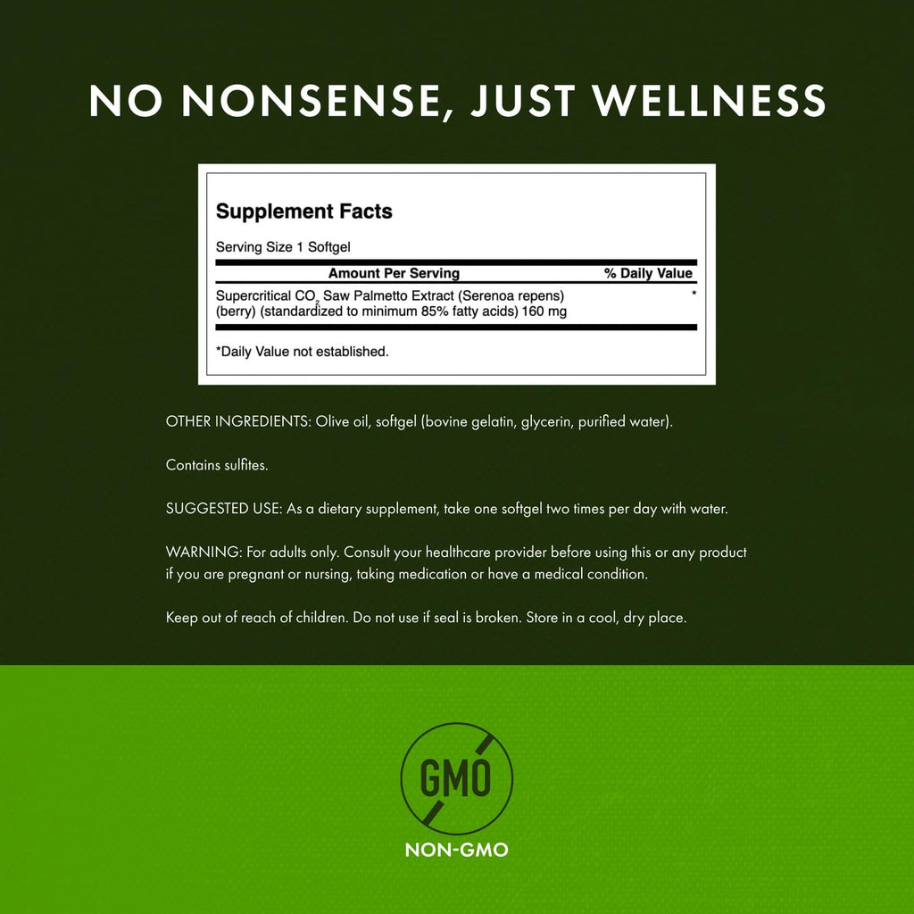 Swanson saw palmetto 160 mg dosage