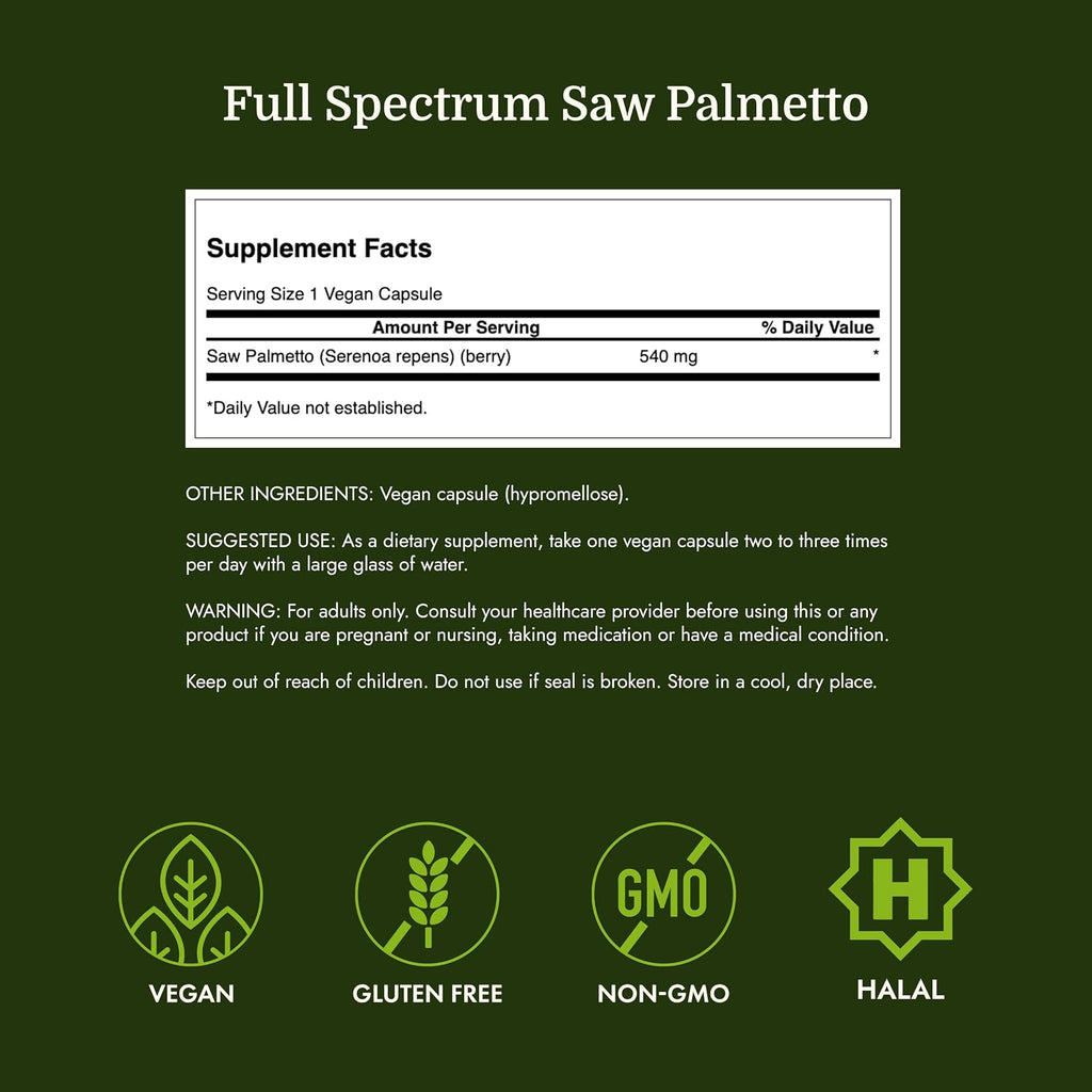 Swanson saw palmetto supports hair growth