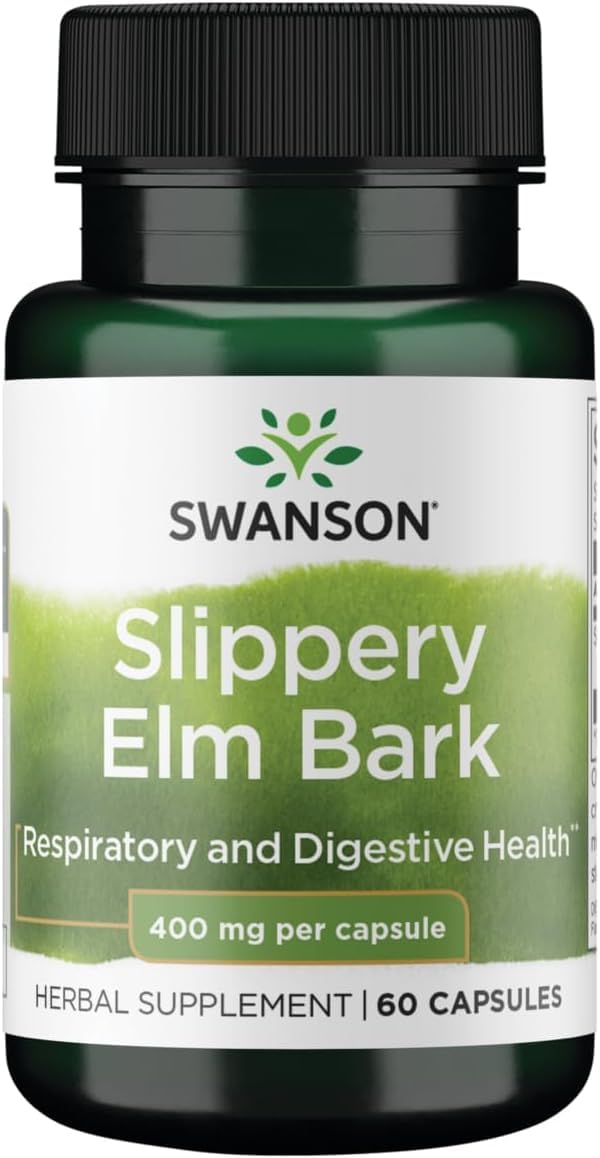 Swanson Slippery Elm capsules for digestion