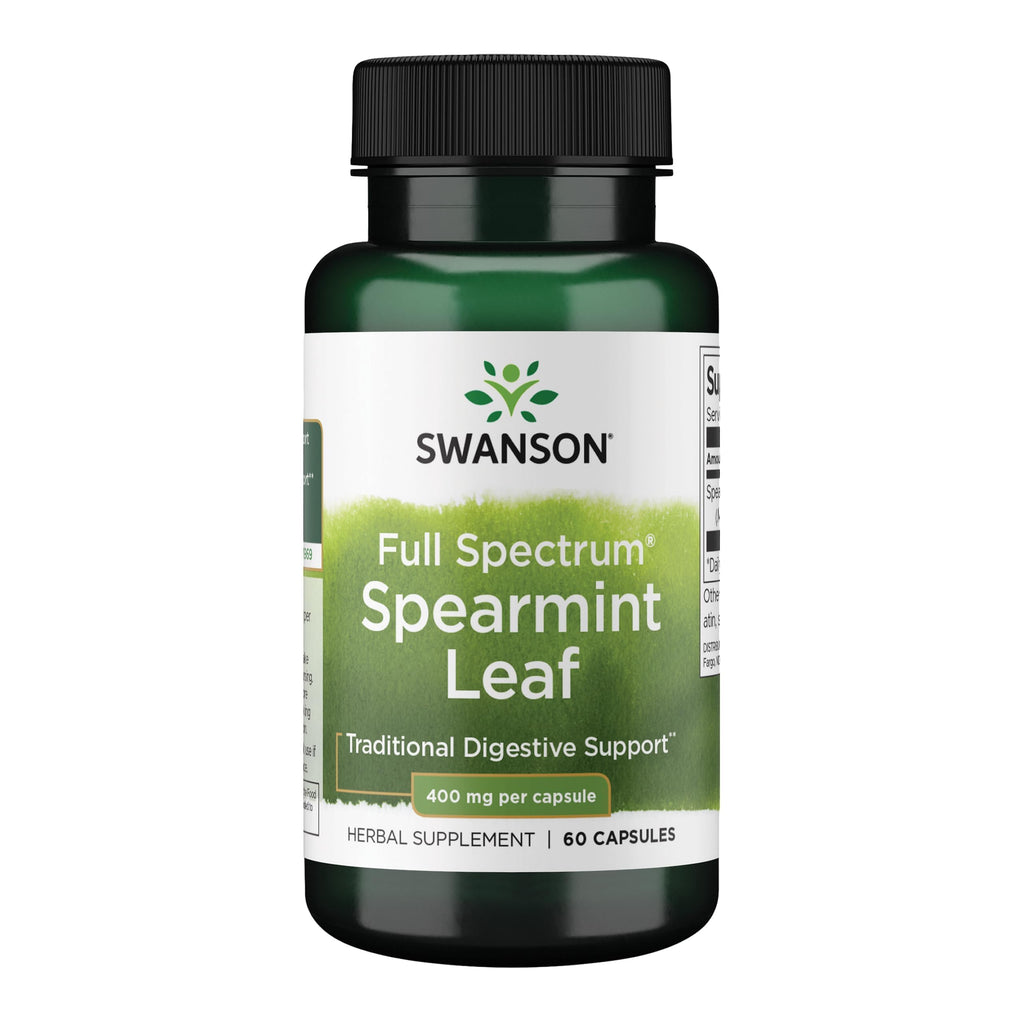 Swanson Spearmint Leaf capsules for gas relief