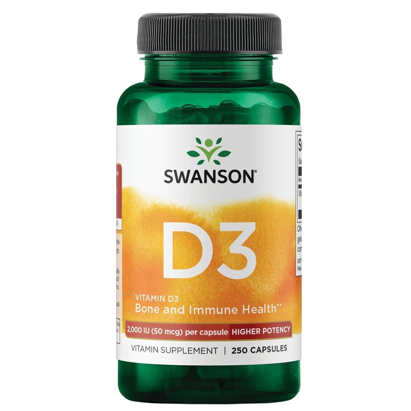 Swanson Vitamin D-3 capsules for immunity
