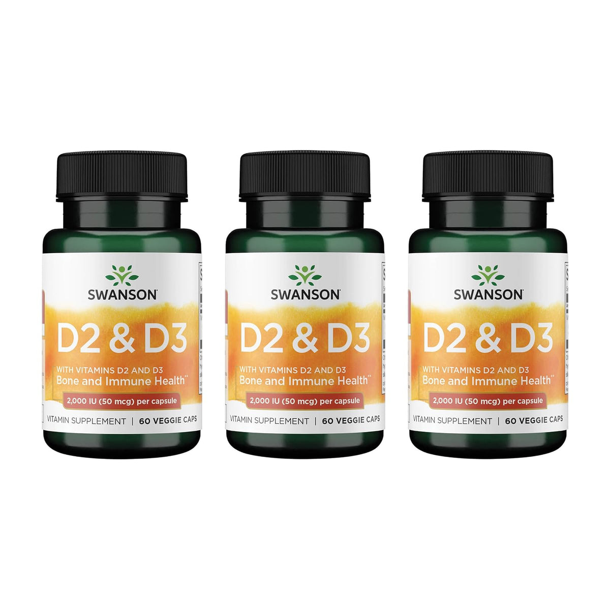 Swanson vitamin D2 and D3 capsules