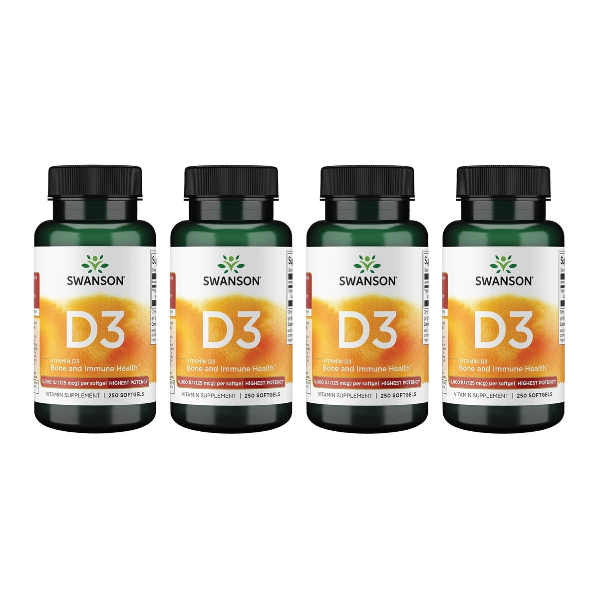 Swanson Vitamin D3 softgels for immunity