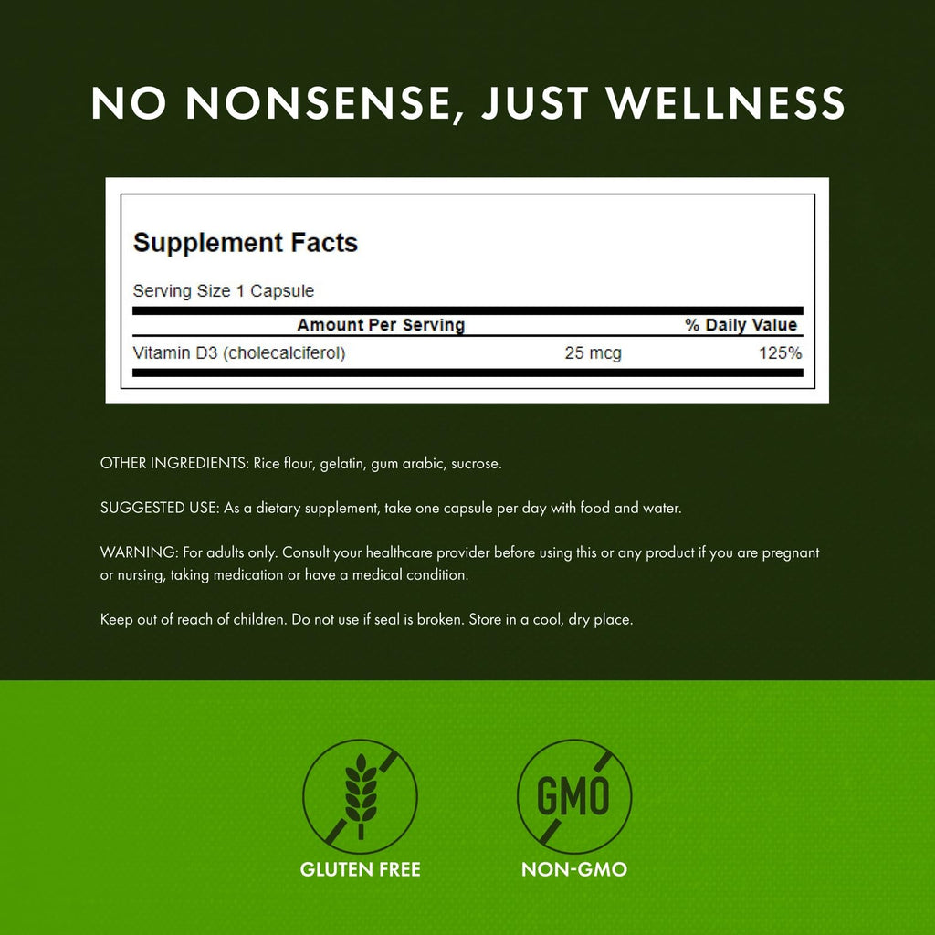Swanson Vitamin D3 supports bone health