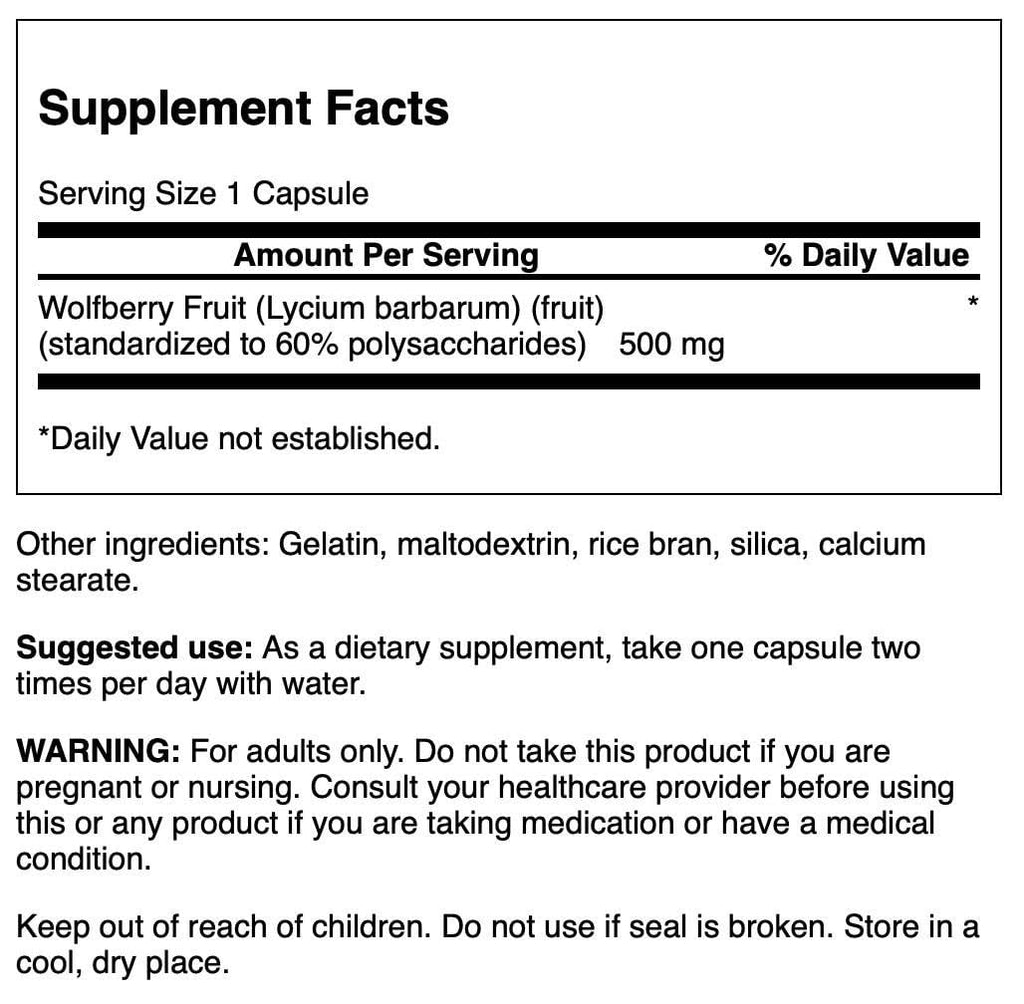 Swanson Wolfberry capsules for immune health