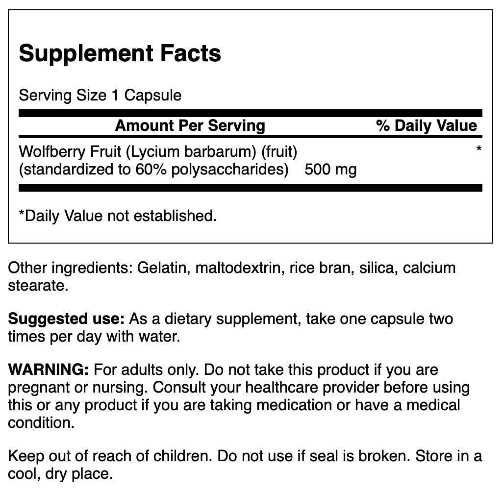 Swanson Wolfberry capsules for immune health