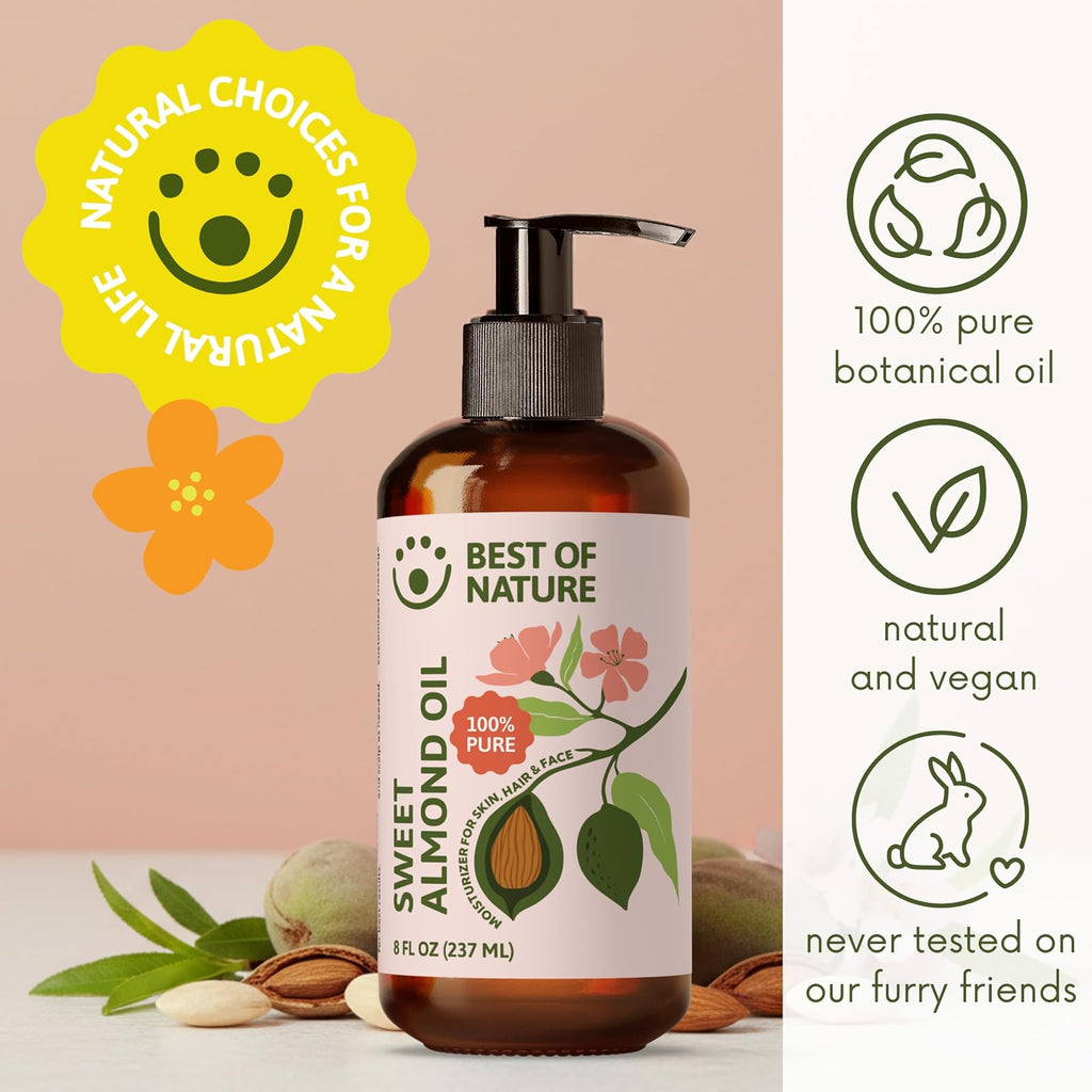 Sweet almond oil for skin hydration