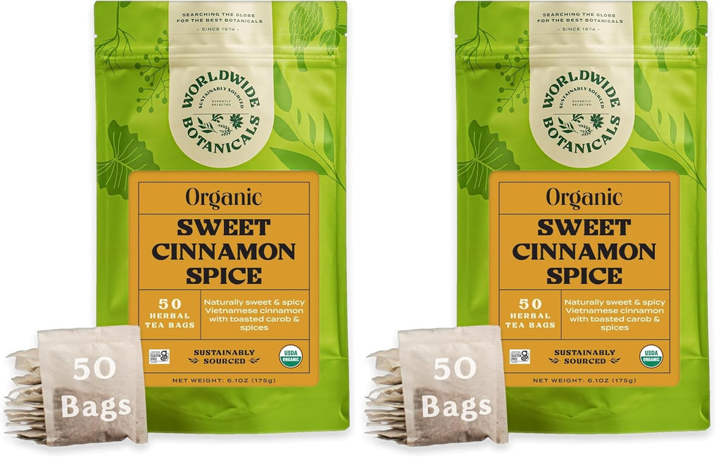 sweet cinnamon spice herbal tea bags