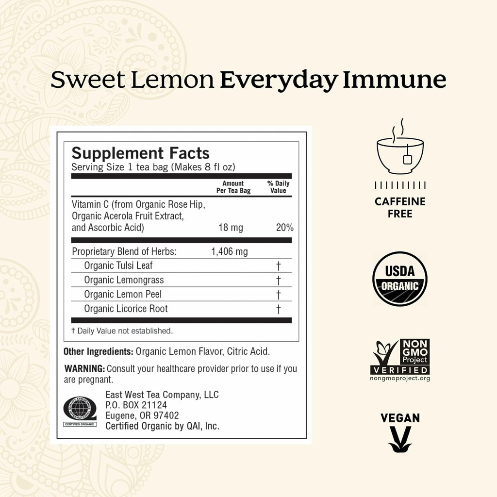Sweet lemon tea bags for wellness