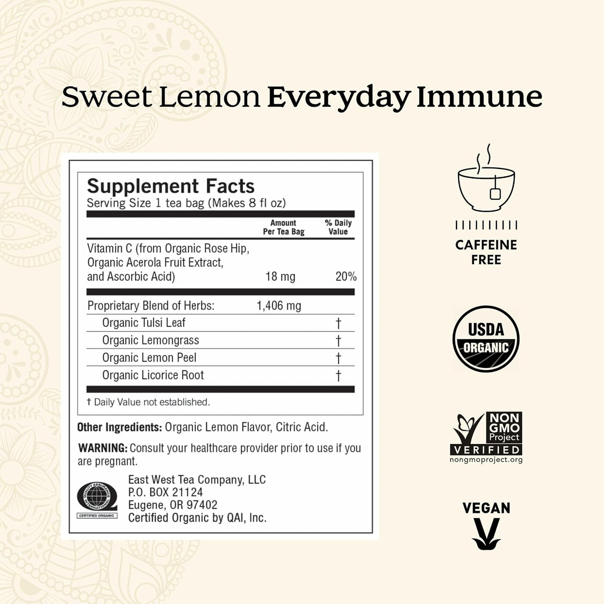 Sweet lemon tea bags for wellness