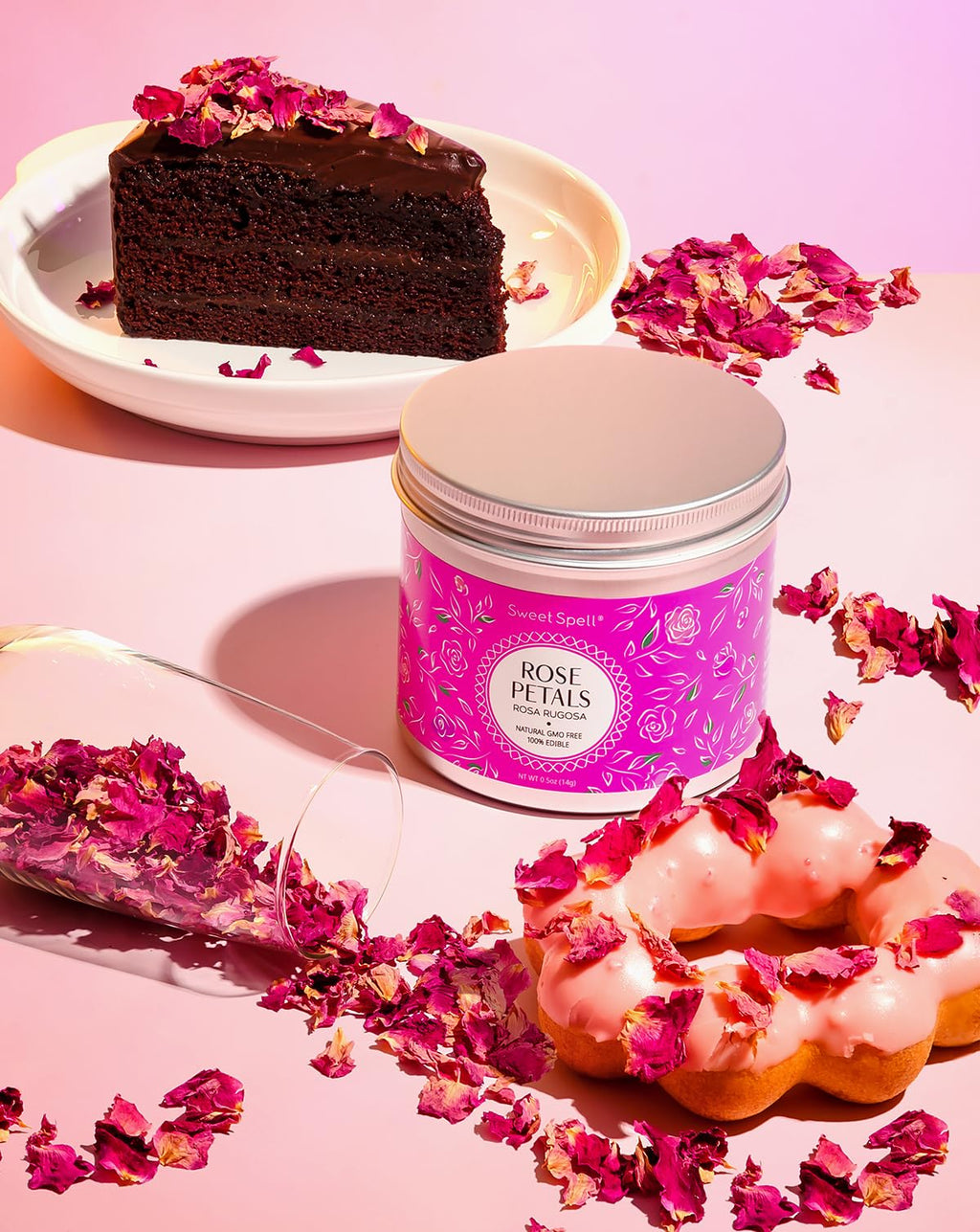 Sweet Spell rose petals enhance chamomile tea