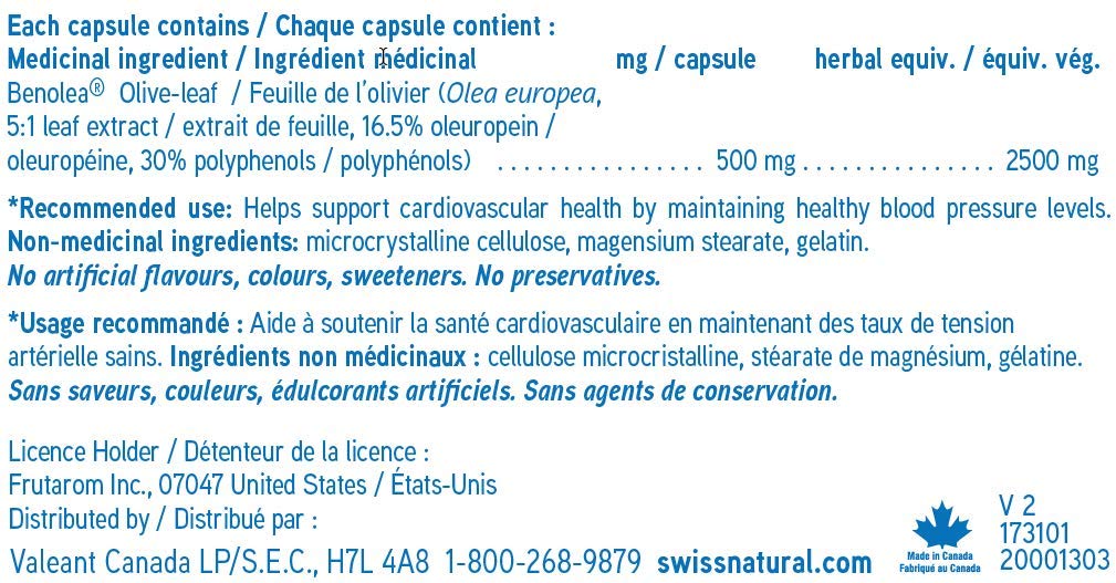 Swiss Natural olive leaf benefits