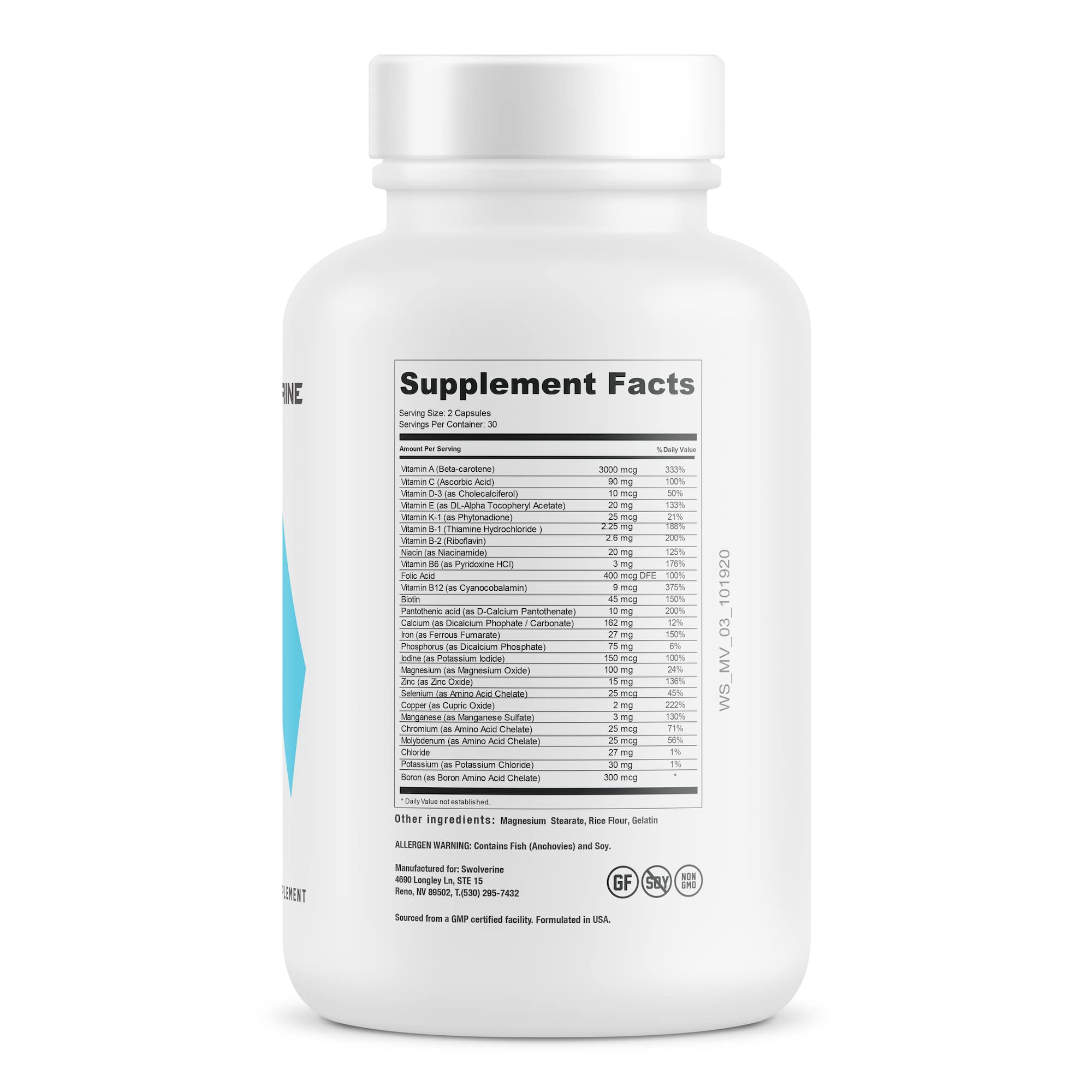 Swolverine multivitamin with biotin for hair