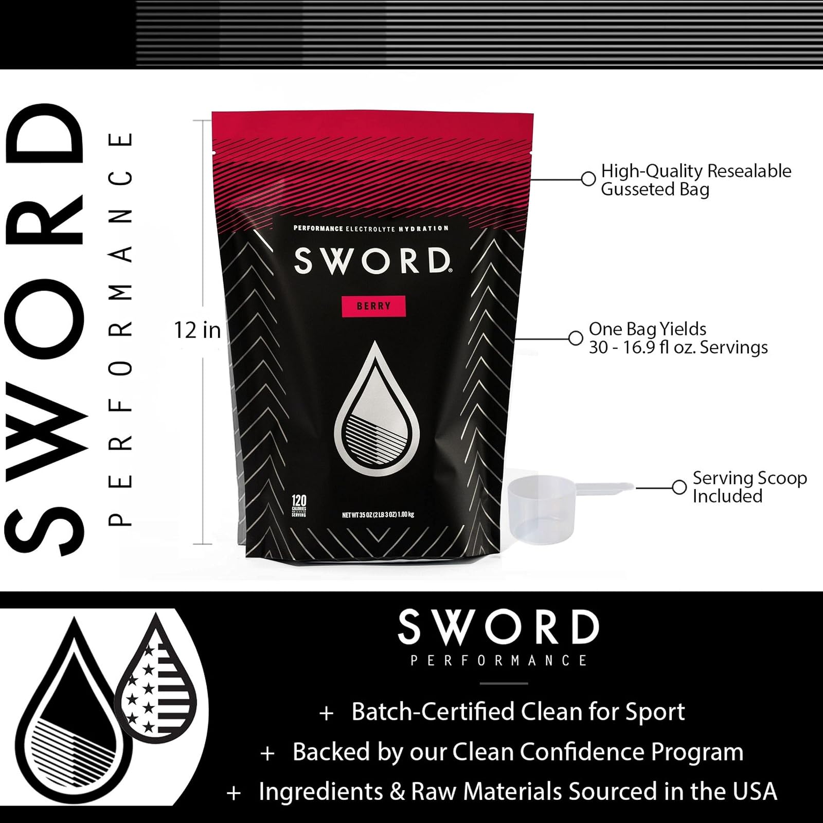 SWORD PERFORMANCE orange electrolyte drink for workouts