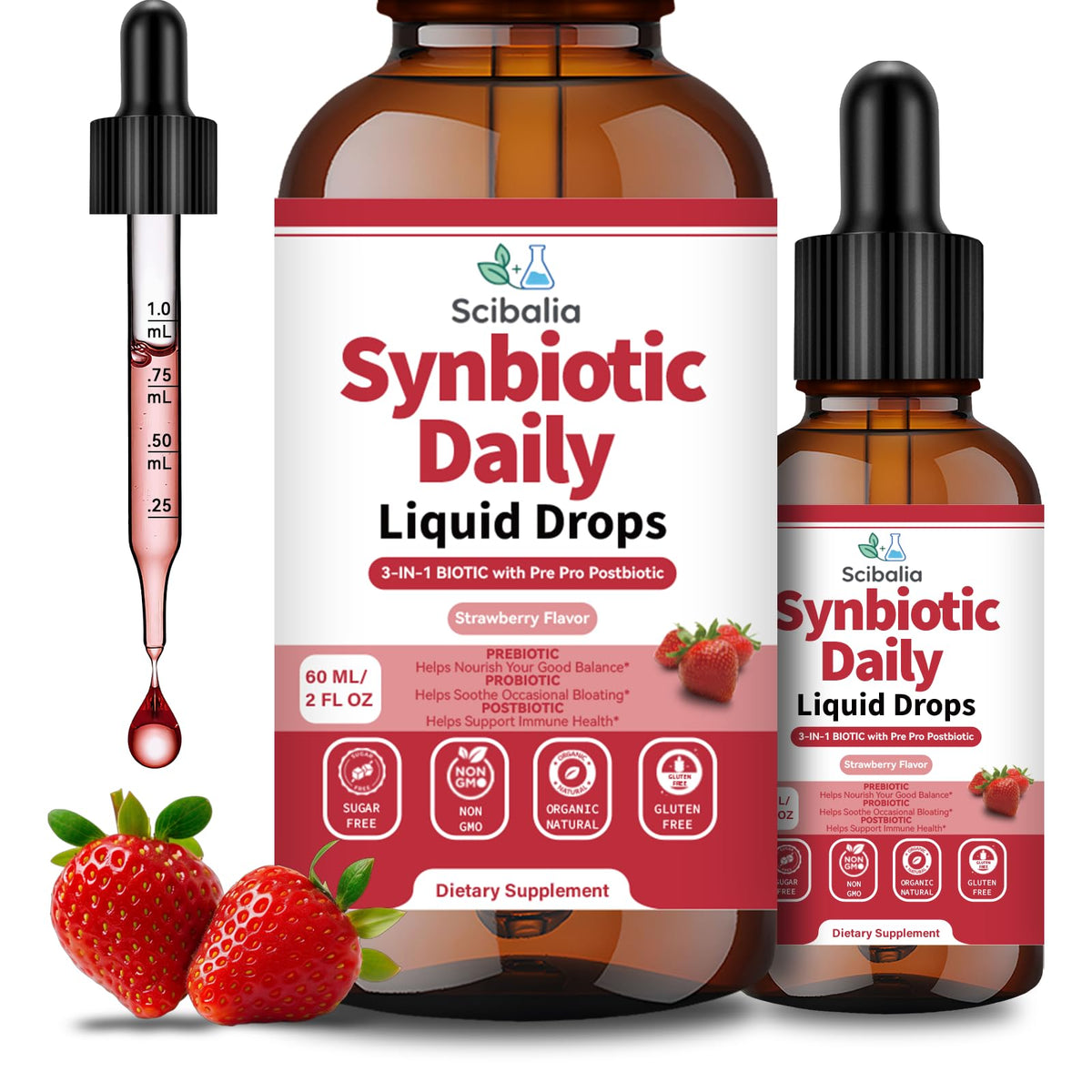 Synbiotic liquid drops for gut health