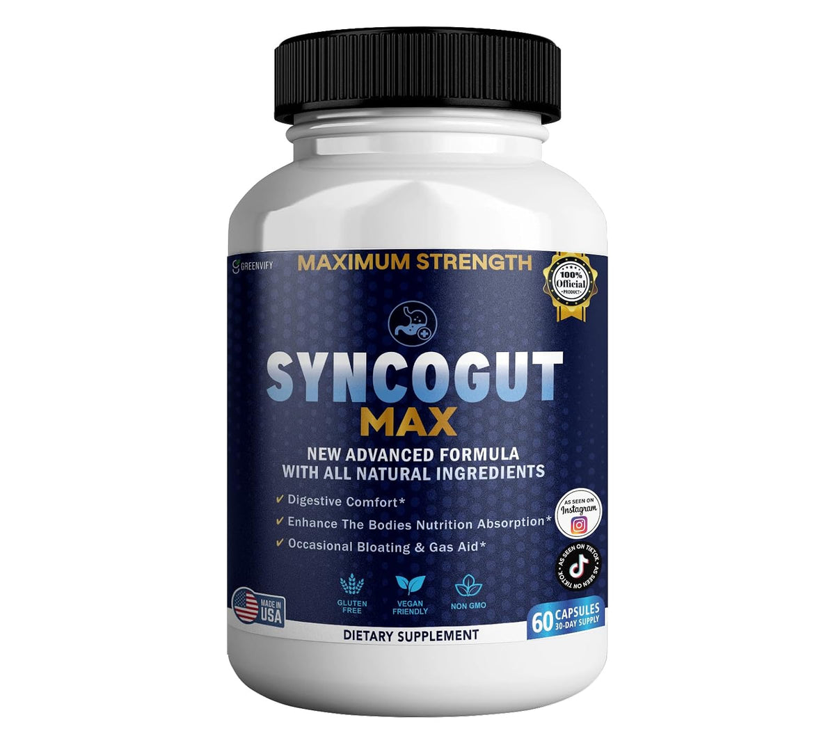 SyncoGut Max digestive enzyme capsules