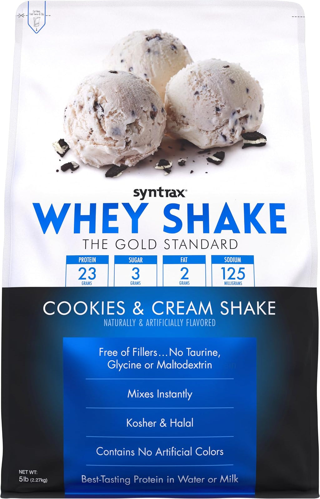 Syntrax whey shake cookies and cream flavor
