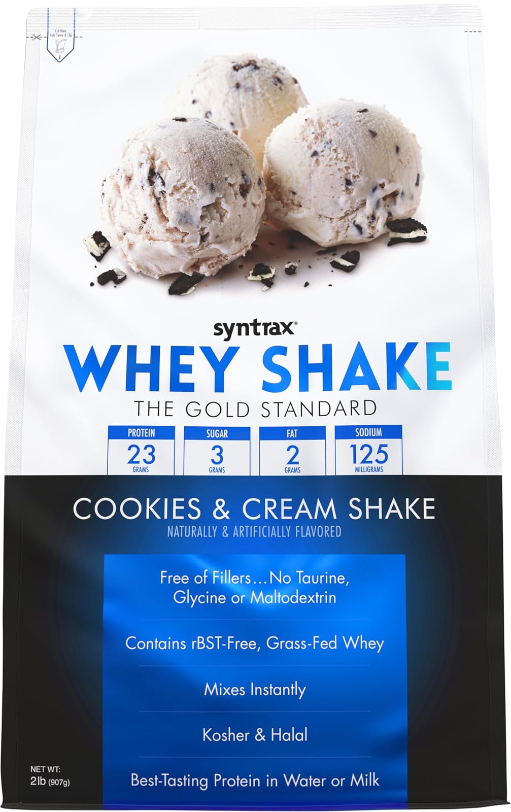Syntrax whey shake cookies and cream flavor
