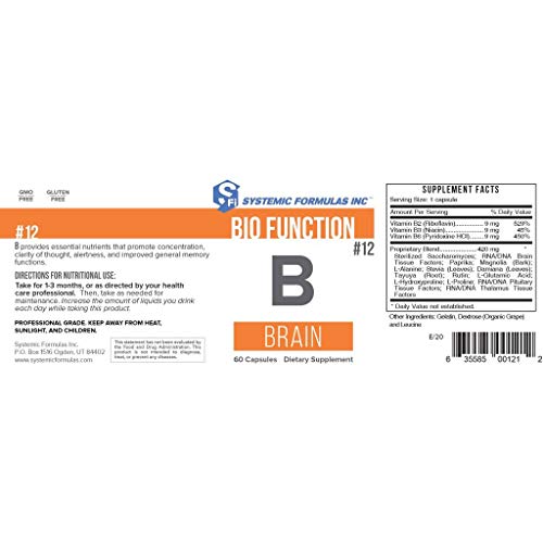 Systemic Formulas B for mental clarity