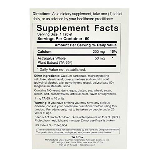 T.A. Sciences TA-65 Rx for active lifestyles