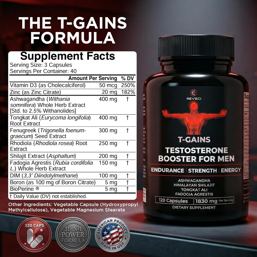 T-GAINS testosterone booster for vitality