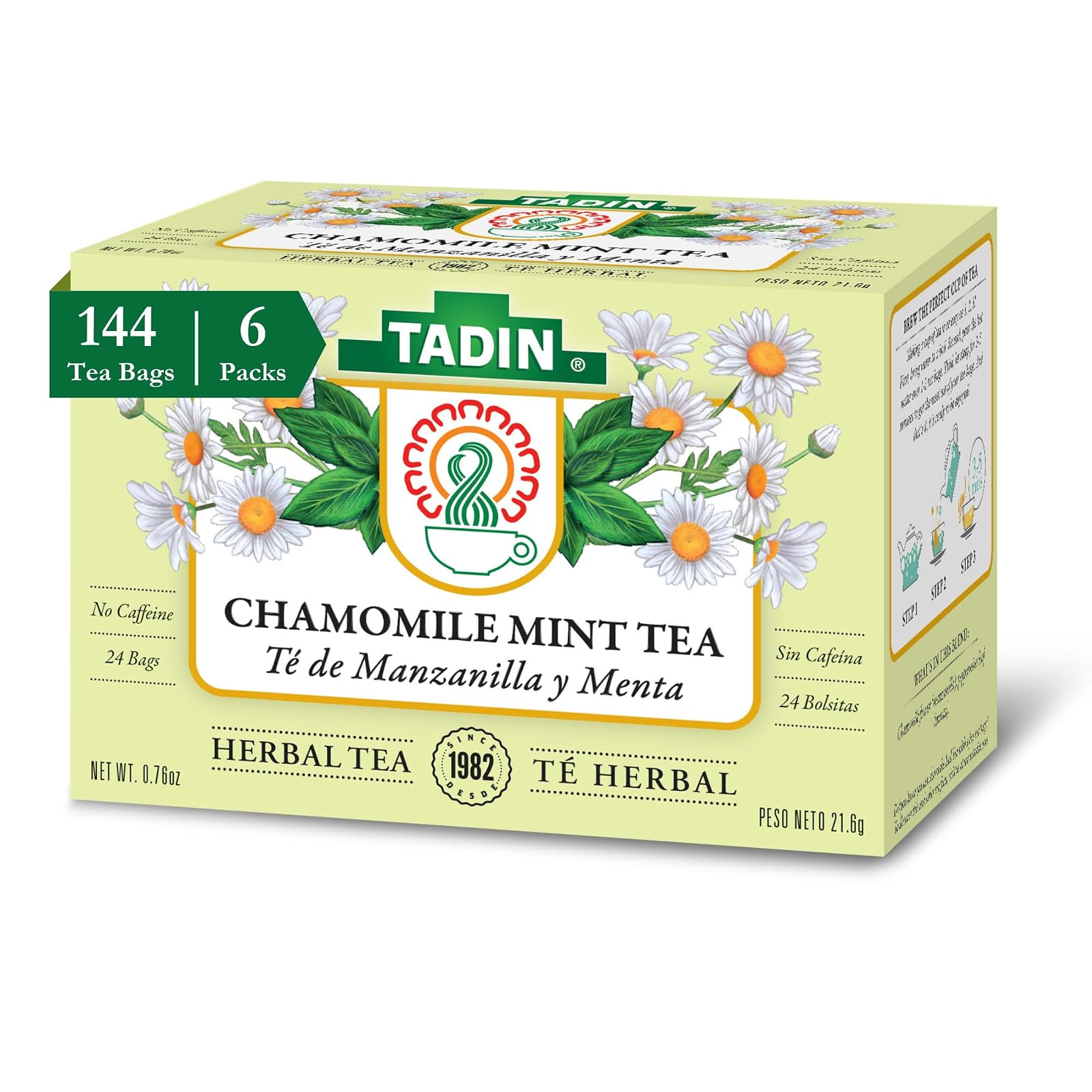 Tadin chamomile mint tea bags