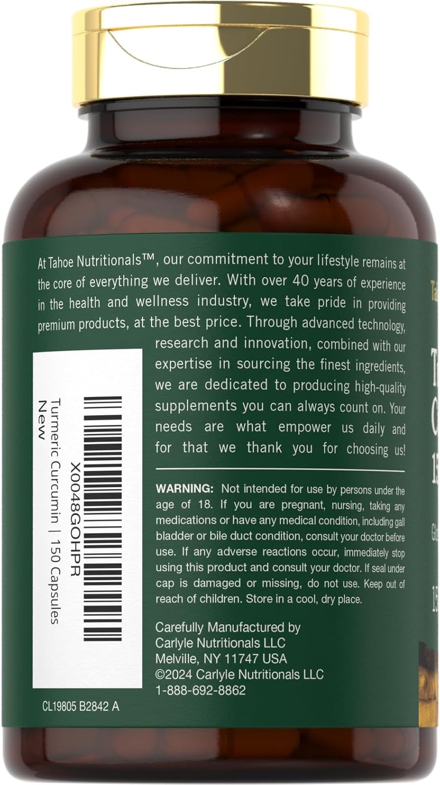 Tahoe Nutritionals turmeric capsules
