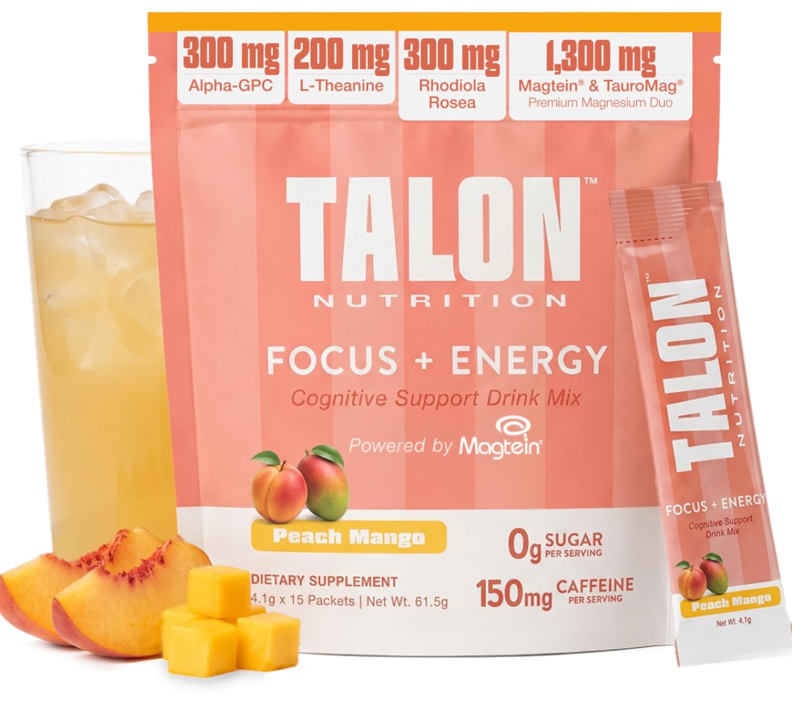 Talon nootropic drink mix peach mango
