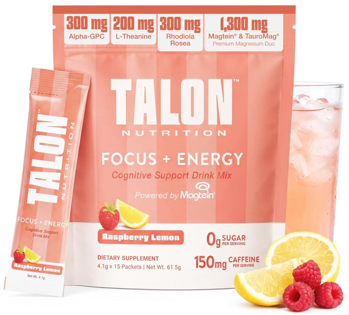Talon nootropic drink mix raspberry lemon