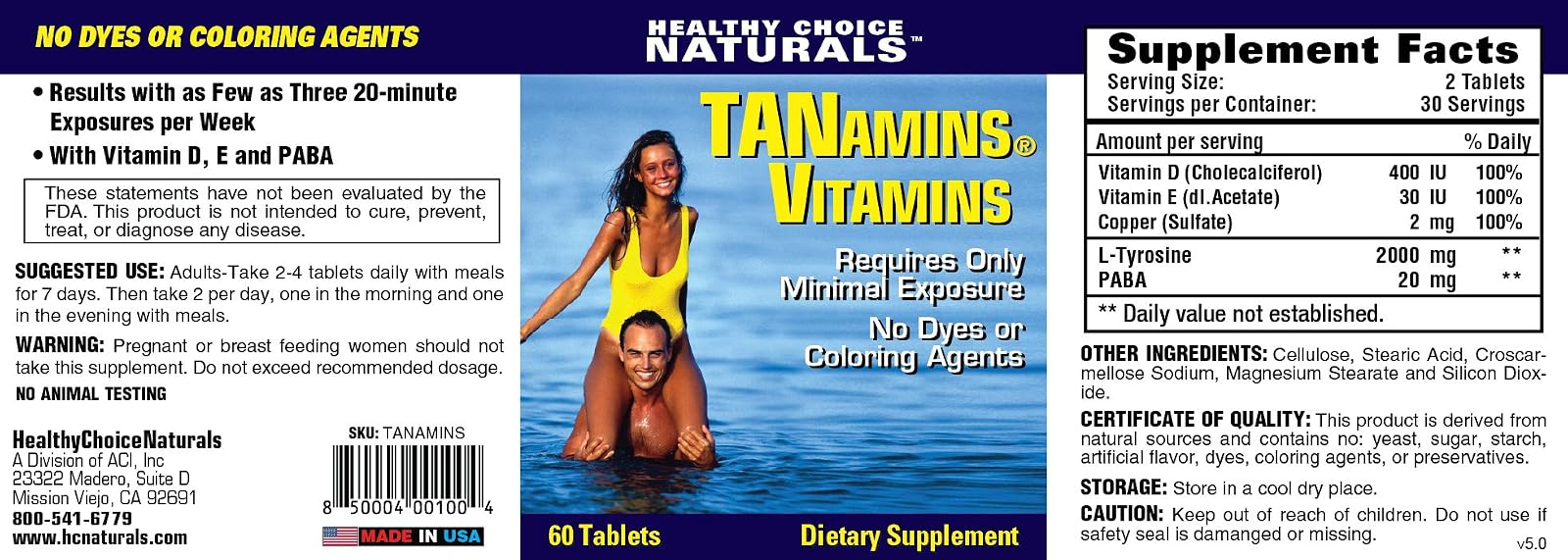 Tanamins multivitamin for women and men