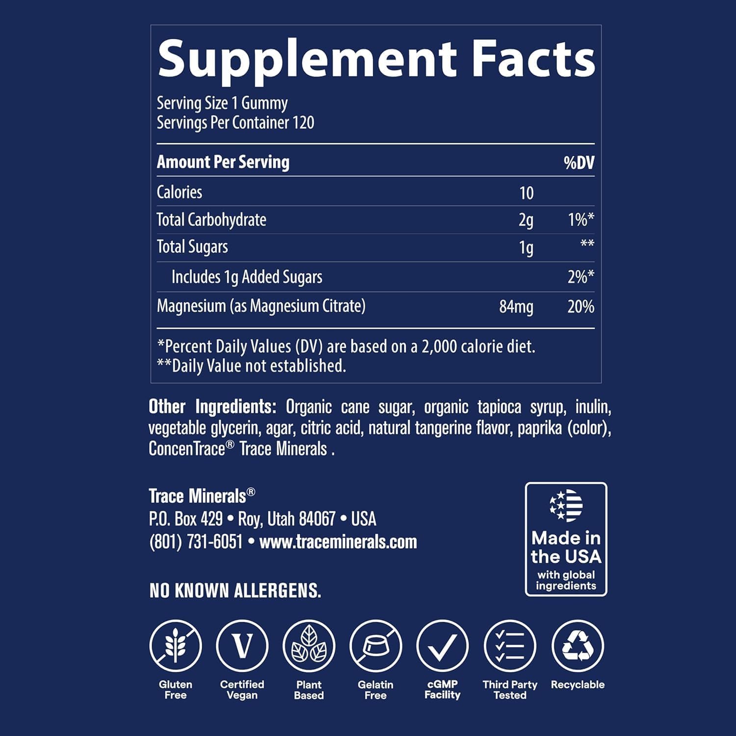 Tangerine flavour magnesium supplements for sleep