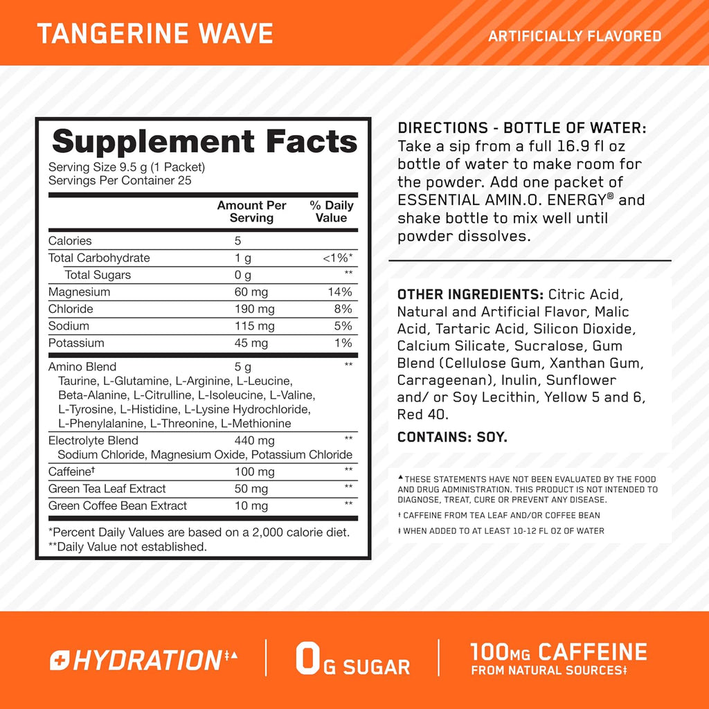 Tangerine wave focus supplement packs
