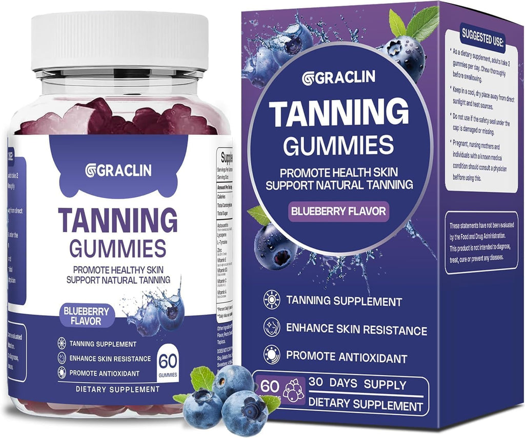 Tanning gummies for natural glow
