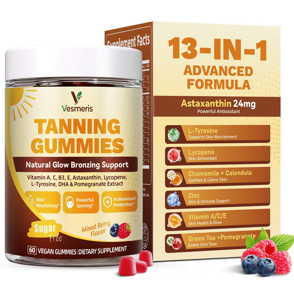 Tanning gummies with astaxanthin benefits