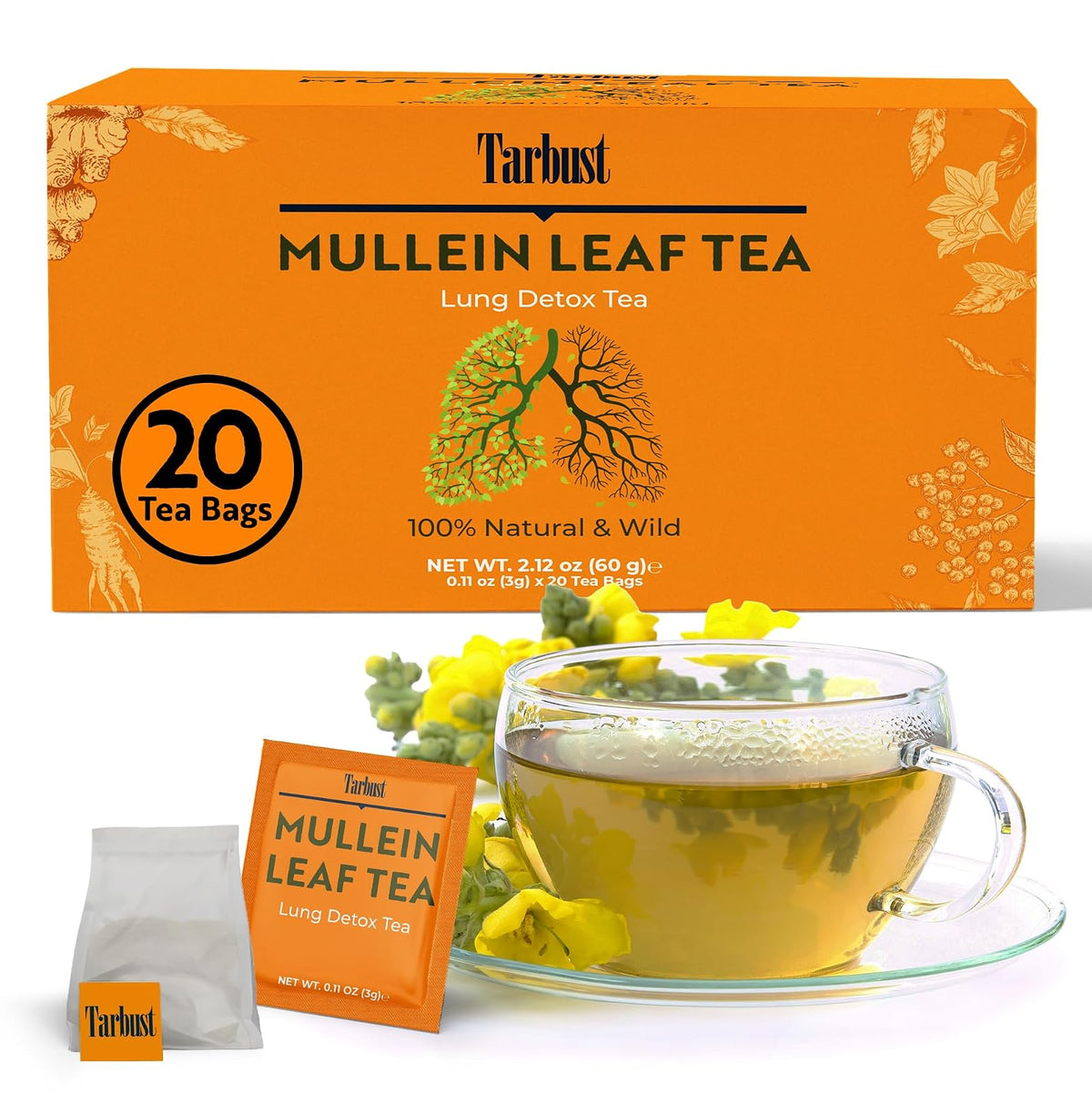 Tarbust organic mullein tea bags